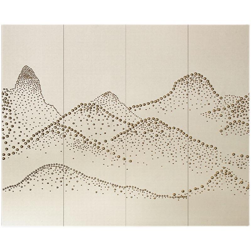 卯钉硬包背景墙软包泡钉铆钉工艺抽象画山水酒店工程家用厂家直销