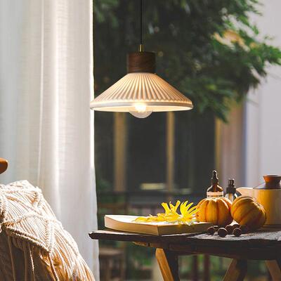 厅华之中灯黑胡桃饭灯风陶瓷创意个性中式卧室古吧台347饭厅吊灯