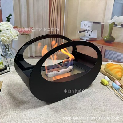 酒精壁炉桌面火炉真火户外火盆氛围观装饰取暖炉小型壁炉便携壁炉
