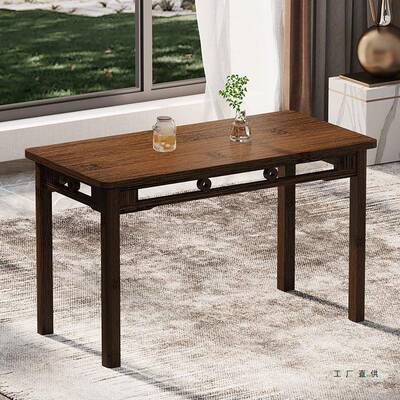 茶XFW桌新中式用方桌吃饭餐桌书桌学小习约家桌实木简茶几电脑桌