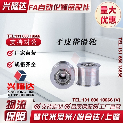 HBGA米思米怡合达ENG01惰轮圆皮带 平带轮张紧轮光轮不锈钢EVF11