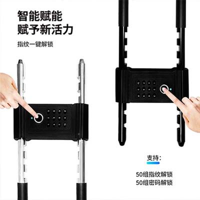 智能能指纹锁密码锁U型电子智拉锁玻推璃门商铺办公室加HPB长指纹