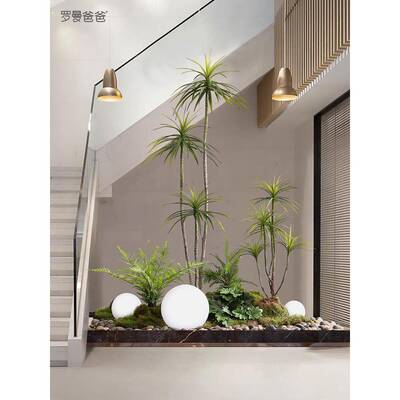 仿真绿植景龙血树沙假植物仙人掌室地内楼造梯下转角落装饰摆1189