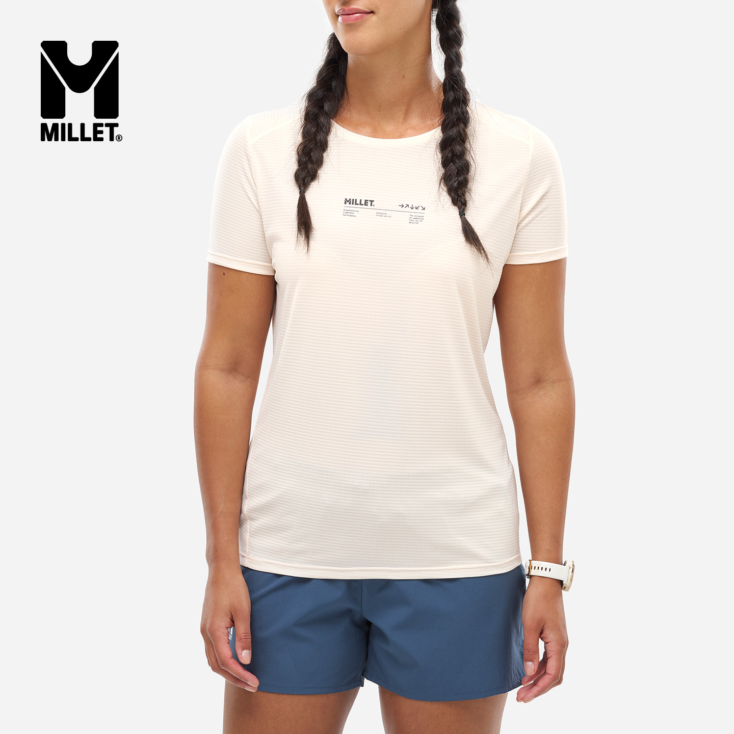 MILLET觅乐INTENSE系列女士越野跑短袖速干透气户外T恤 MIV10385