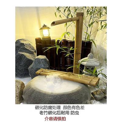 竹流水摆环循水水钵盆造景观排泵KBQ石槽缸摆过滤器户外庭院件件