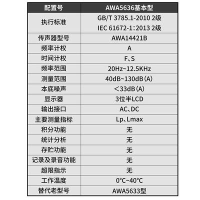 杭州爱华AWA5636-0基础型声级计 数字型声级计 噪音计 分贝仪