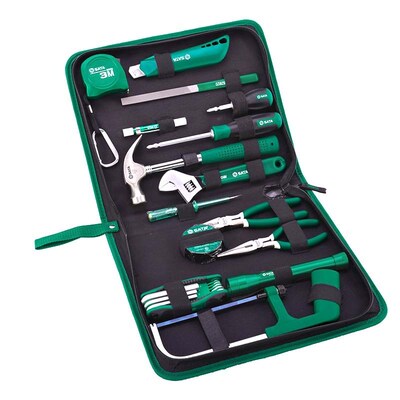 世达五金27件家庭基本维修手动家用电工工具箱套装装修组合06005