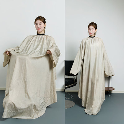 剪发围布带袖子定制logo美发店发型师剪头发理发围裙高档网红潮