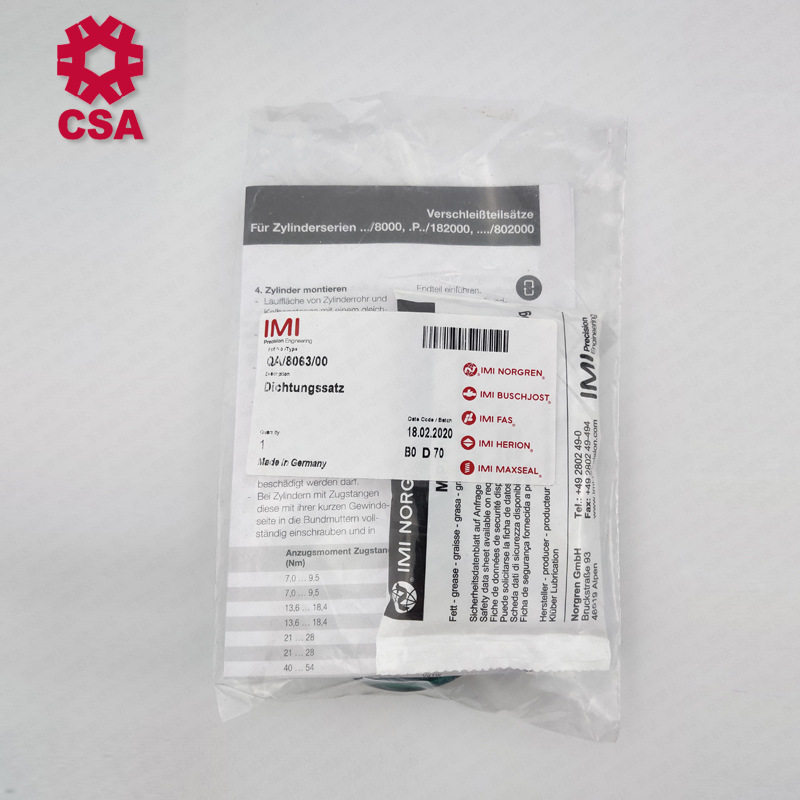 群达工业英国IMI Norgren诺冠气缸维修包QA/8063/00订货8-12周
