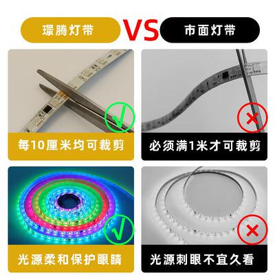 滴胶幻走彩2防4v七彩追光流水灯马带动态74500可编程全彩水灯条