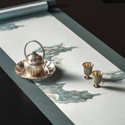 知茶舍云霞翠轩织锦席席多色高端锦云霞翠轩织提花工茶艺双面布艺