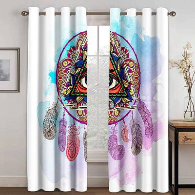 创意梦幻捕梦网ZHD防晒热窗帘遮光数码印高精密隔窗全帘定花作