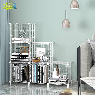 白色铁网简易客厅置物架书衣服CD玩具储物架杂物储物柜子直销