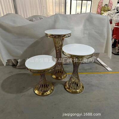 热销色QZX金属家居花器金甜品婚陈台婚庆道具路引酒店宴会厅摆件