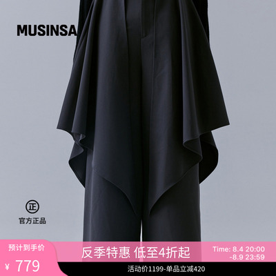 女士新款黑色运动阔腿长裤休闲裤