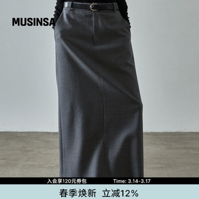 褶皱通勤简约经典长裙