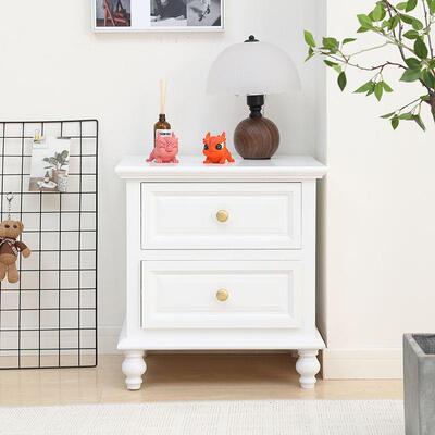 欧式床头子欧式床边柜柜实木奢简卧室EKB家用小型窄小约储轻物架