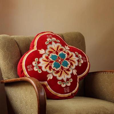 结大厅婚抱枕一对沙发客压床主婚房布置男I765aw47方红色靠卧垫用