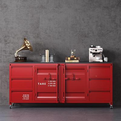 美多式餐边柜能收纳柜储柜靠墙餐厅酒功吧复古集装箱铁艺储物NIZ