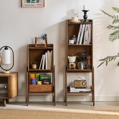 藤小书架落地小书客厅窄电FCQ视编边柜床头储物柜靠柜墙缝柜置物