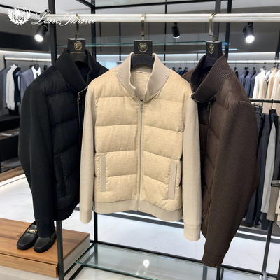 lp针织衫老钱风毛呢羽绒服外套男