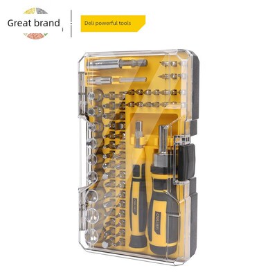 强力工具螺丝刀拆卸棘轮螺丝刀扳手套筒65件综合维修套装Dl3565