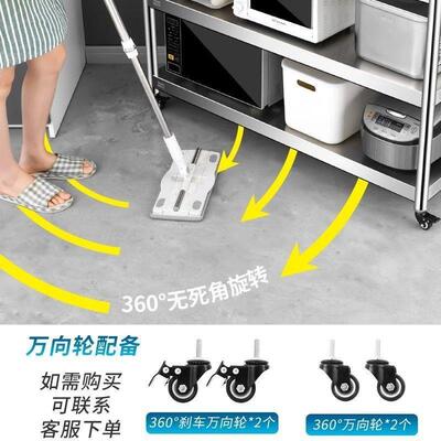 04加波厚不锈钢三层房置物架微炉烤箱落厨地储物架3家用CPW收纳货