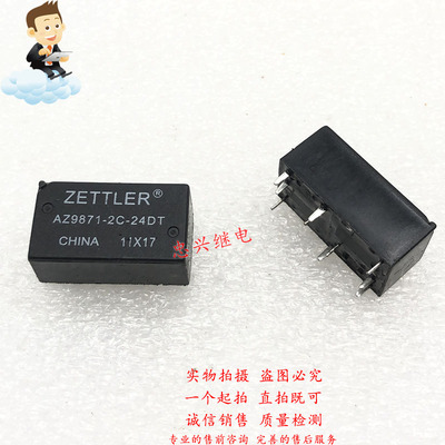 继电器ZETTLER AZ9871-2C-24DT 24VDC 10脚全新 DC24 HFKC