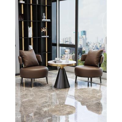 北欧单人沙发椅轻奢现代酒店美容沙龙接待洽谈桌椅商务办公休闲沙