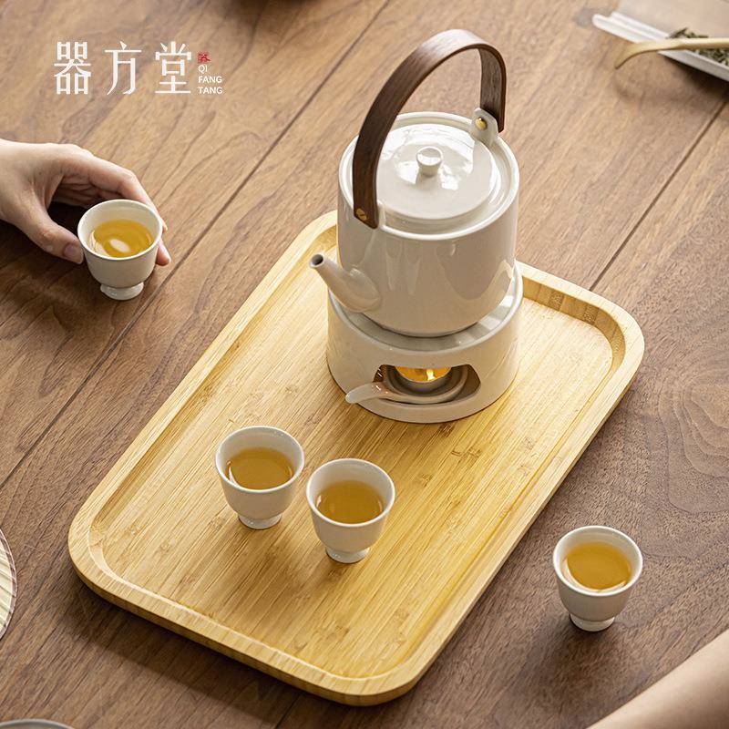 日式木灰蜡烛加012草新茶热温茶套装提梁壶茶器壶式茶饮新中式茶