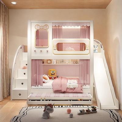 高两层护栏姐妹下床孩公主儿童床上下床常规双人床女二低层上铺双层床