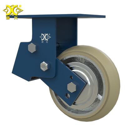 重型脚轮 6935寸弹簧减震轮轮带刹  聚氨万酯PU定向台车防震弹簧