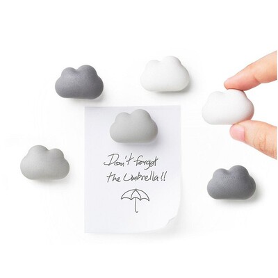 泰国Qualy创意小清新云朵磁铁冰箱贴ins立体吸铁石装饰磁贴便利贴