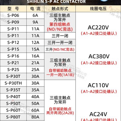 全新正品 原装士林 Shihlin 交流接触器S-P50T AC110V 220V 380V