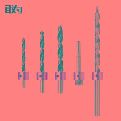 木工三尖钻麻花定位钻头6/8/10/台阶钻9mm斜孔钻黄铜限位环素碳钢