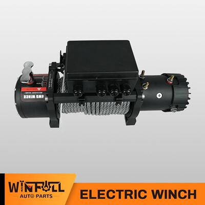 12000LBS288钢丝绳绞盘2v24v直1流电动绞盘吊机越野设备