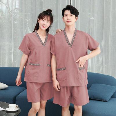 贡汗蒸服女中8304情侣大码男桑拿服浴服足疗洗浴心按摩麻浴衣睡家