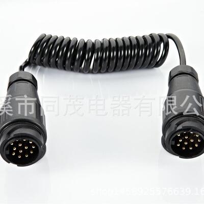 TM110513芯转13芯房车延长线拖车连接弹簧线3米阻燃螺旋线