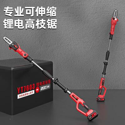 特锂高枝锯高枝式剪加长杆伸缩充电电修剪树枝园亚林修剪机RLD电