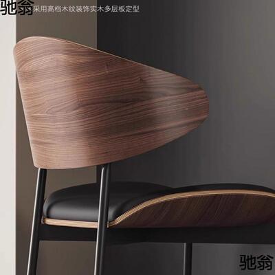 现代家约用书桌椅意式简极简设计师餐椅伊姆斯椅实木全靠GD11616背子