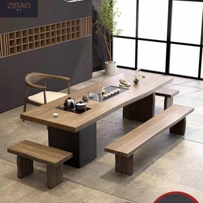 全实台木大夫板茶桌椅组现代简约家用嵌入合一体式功茶NEJ新中式