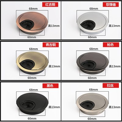 办公电脑桌线孔书桌面孔盖穿线盒穿线孔高档锌合金盖板桌子装饰盖