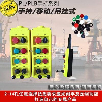 双排按钮盒/双排8孔操作盒/ PLB08K手电门/8孔悬挂盒/吊挂式按钮