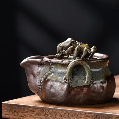 烧宝瓶壶手抓壶柴单陶瓷手分工XF-20220粗陶复古防烫壶大号日式泡