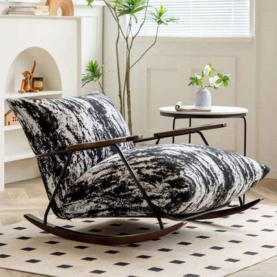 单人墨躺用椅客厅摇椅阳台休闲轻水懒人BGJ沙发家奢可拆洗复古摇摇椅