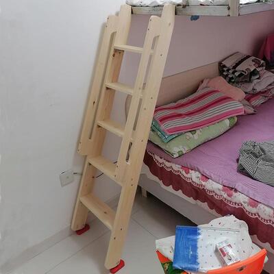 梯木实AL101886木寝梯室扶手89CF儿高低童床梯子上下铺家用爬梯子