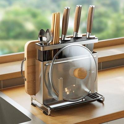 不锈钢厨房刀清恒家访架置物架筷菜板一架体壁具挂子式台面刀收纳