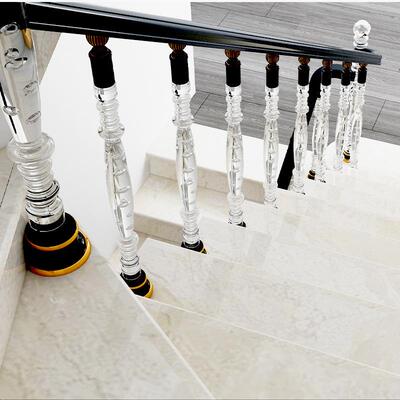 亚克力楼梯不锈钢扶手立柱室内AUC杆简约奢华护透玻明水晶璃栏栏