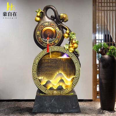 假山流水落地摆件厅葫芦新式循环喷泉客玄关开中业送礼饰VVF家居
