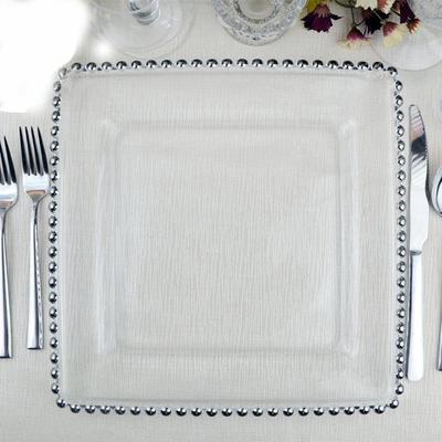 式玻璃餐盘子房宴会样板LZA餐具正方盘沙拉盘子水果盘西花式欧摆